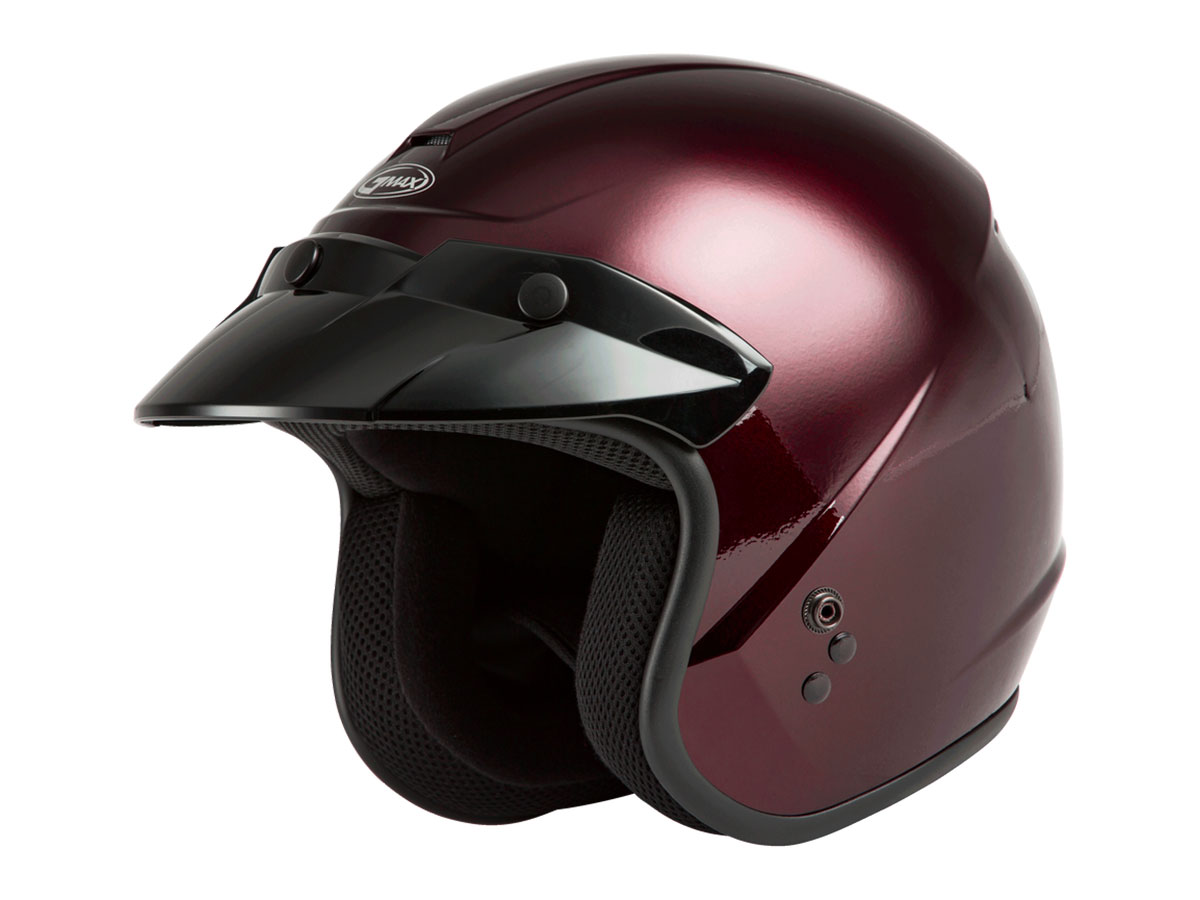 OF-2 Open Face Helmet Wine Red - WingStuff.com