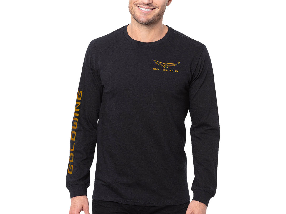 Powertex Mens Gold Wing Logo Long Sleeve T-Shirt