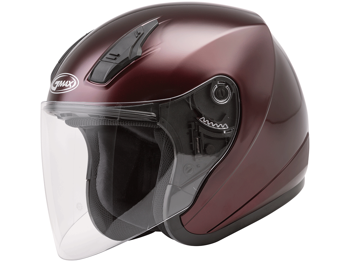 OF-17 Open Face Helmet Wine Red Metallic